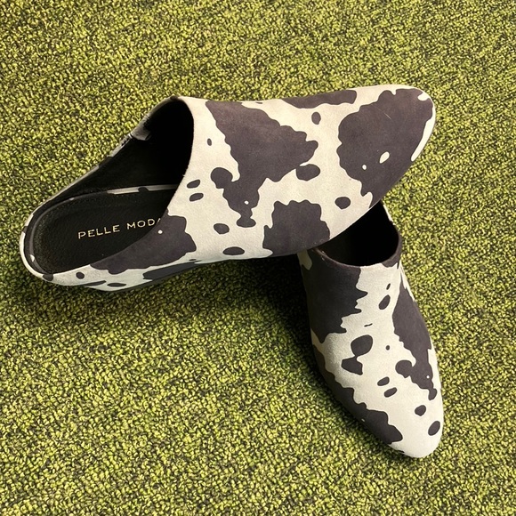 Shoes | Nib Pelle Moda Kiko Wedge Mule Cow Print Womens Size 8 | Poshmark
